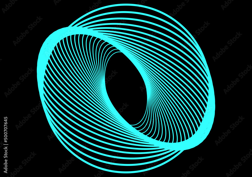 Trazado de círculo escalonado en espiral sobre fondo negro vector de ...