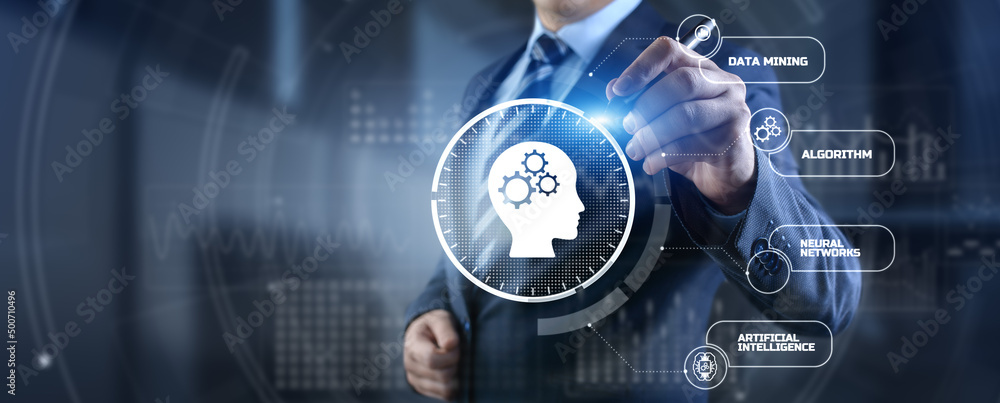 Deep learning neural network AI Artificial intelligence concept. Stock ...