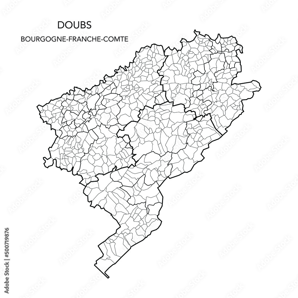 Vector Map of the Geopolitical Subdivisions of The Département Du Doubs ...