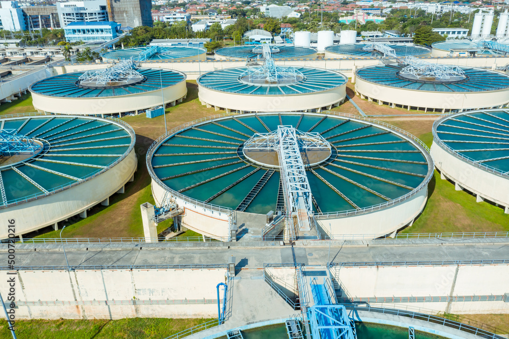 Aerial Top View of Drinking-Water Treatment. Microbiology of drinking ...