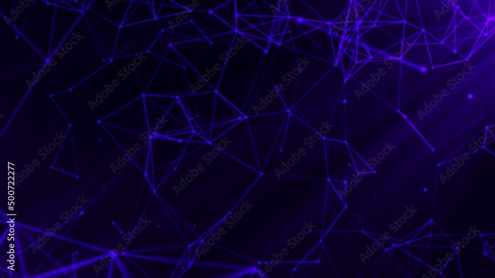 Moving geometric plexuses in computer space. Motion. Molecular or ...