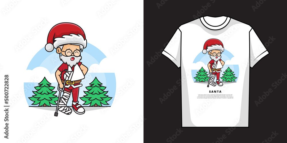 Cartoon Character of Cute Boy Santa Claus with a Gesture of Fractured ...