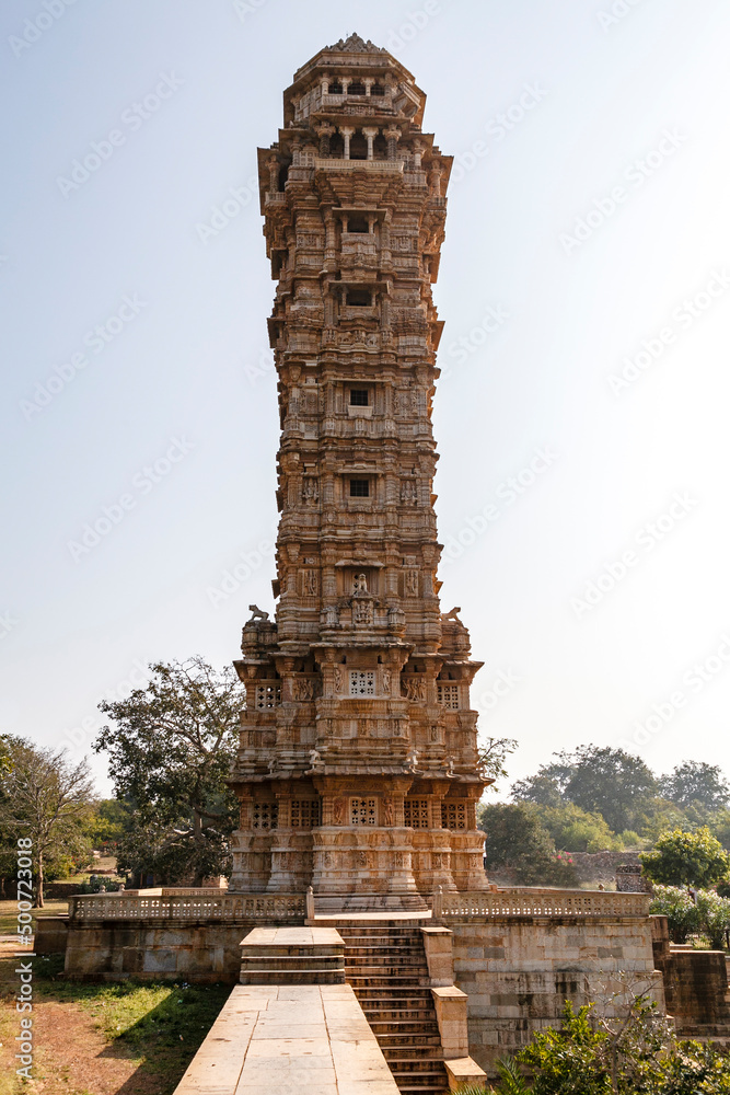 Kirti Stambha is a 12th-century tower situated at Chittor Fort in ...