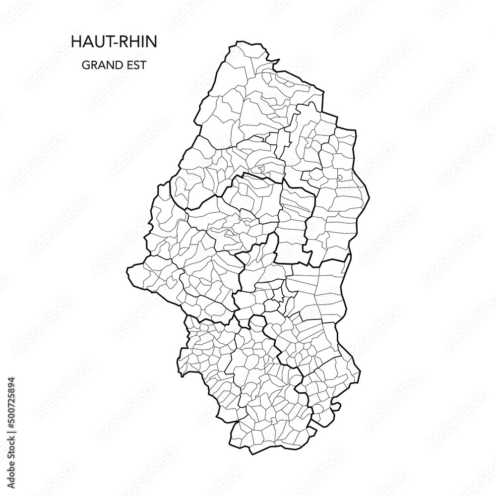 Vector Map of the Geopolitical Subdivisions of The Département Du Haut ...