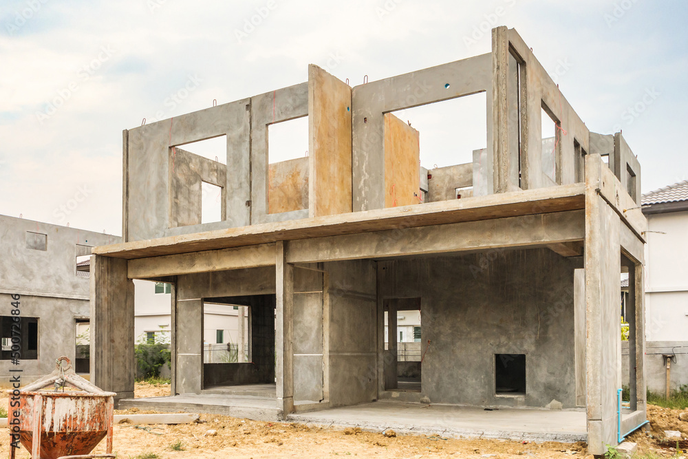 Poster construction residential new house with prefabrication system in ...