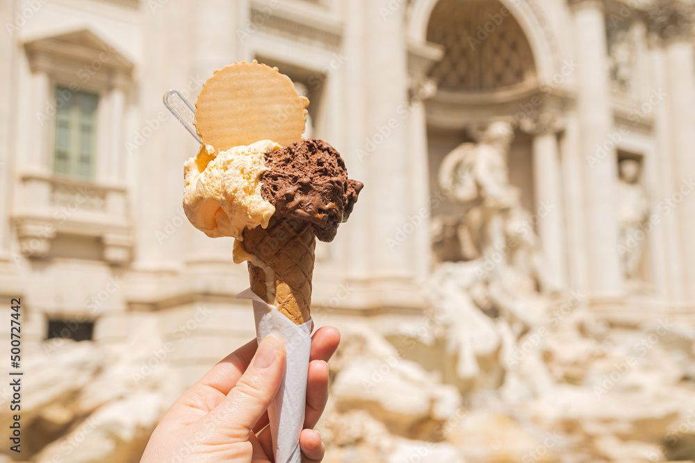 Italian Gelato In A Cone