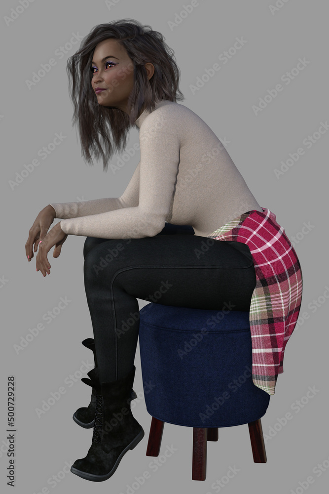 Full body portrait of Taylor, a 3D illustrated character - computer ...