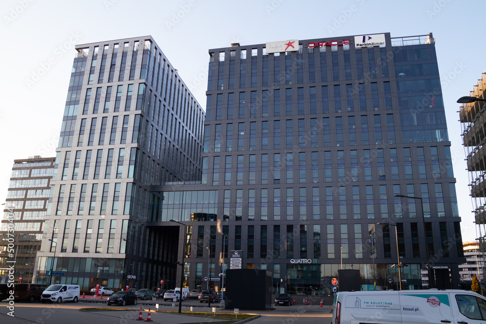 Quattro A and B Tower buildings with Lundbeck, Oracle, PerkinElmer logo ...