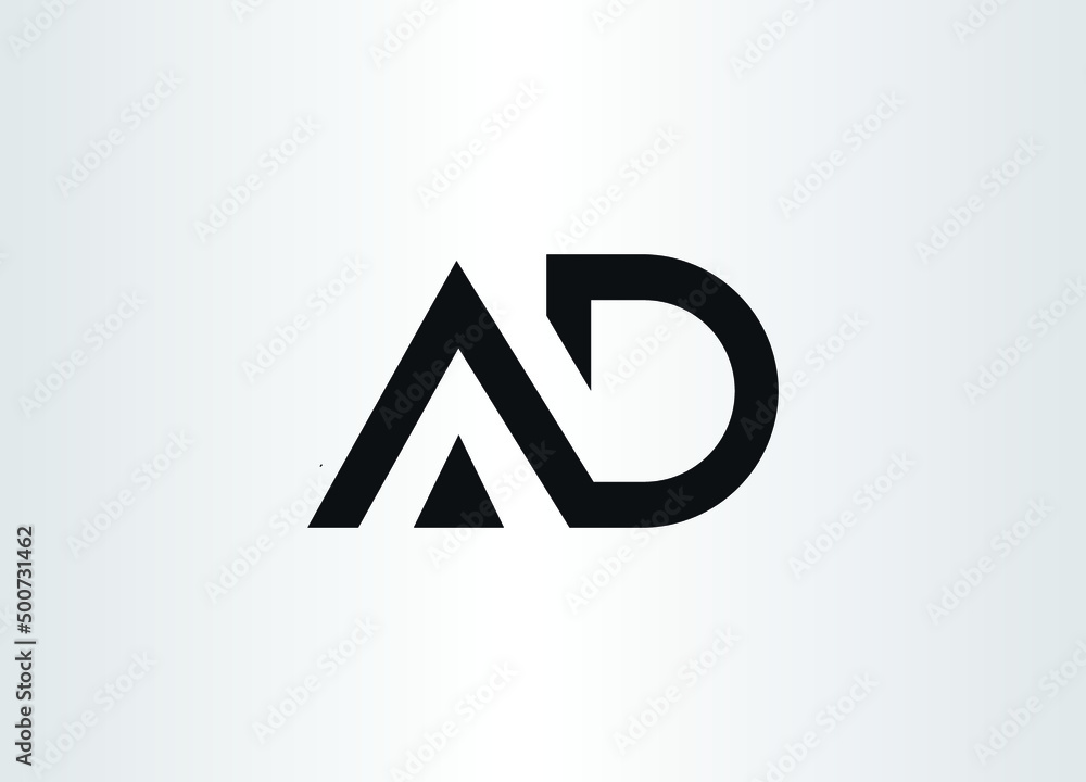 initial letter AD simple clean minimalist logo style Stock Vector ...