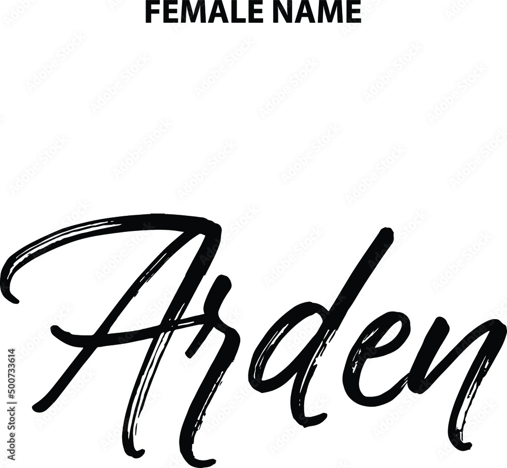 Word Art Person Female Name Arden Vector Graphic Stock Vector | Adobe Stock