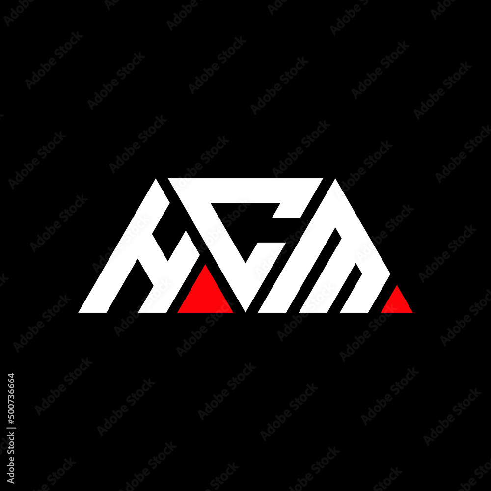 HCM triangle letter logo design with triangle shape. HCM triangle logo ...