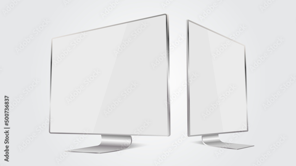 Layout of computer monitor. White screen background to showcase modern ...