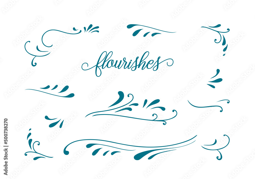 Free Blue Flourish Clipart Borders
