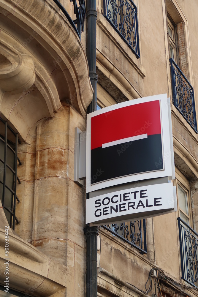 Enseigne / logo de l’entreprise Société Générale, célèbre banque ...