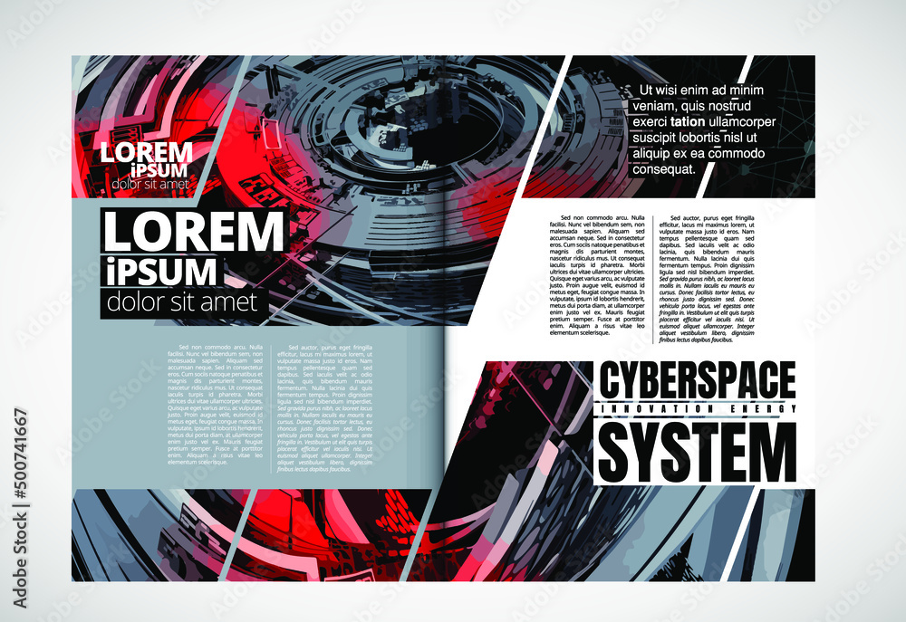 Layout ready for use for business brochure, annual report or magazine ...