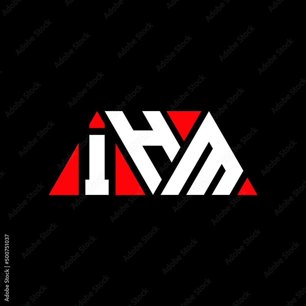 IHM triangle letter logo design with triangle shape. IHM triangle logo ...