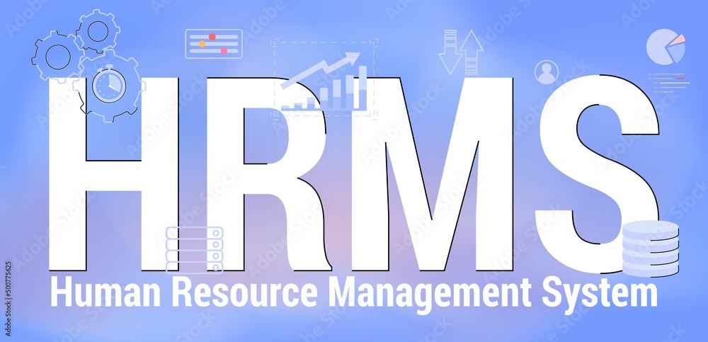 HRMS Human Resource Management System acronym Business concept ...