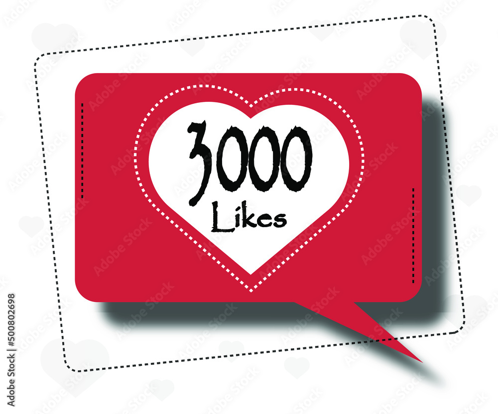 3000 likes thank you card. Template for social media. Vector ...