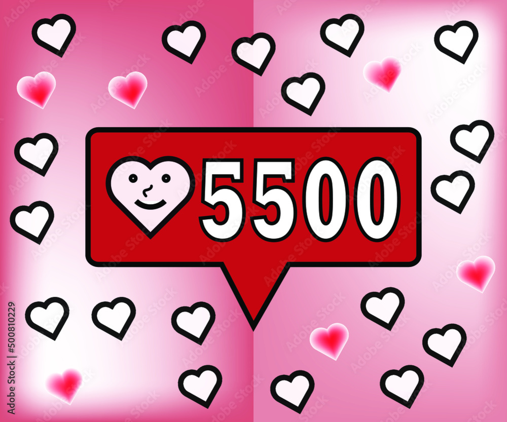 5500 likes. Banner for social networks and thanks to followers with ...