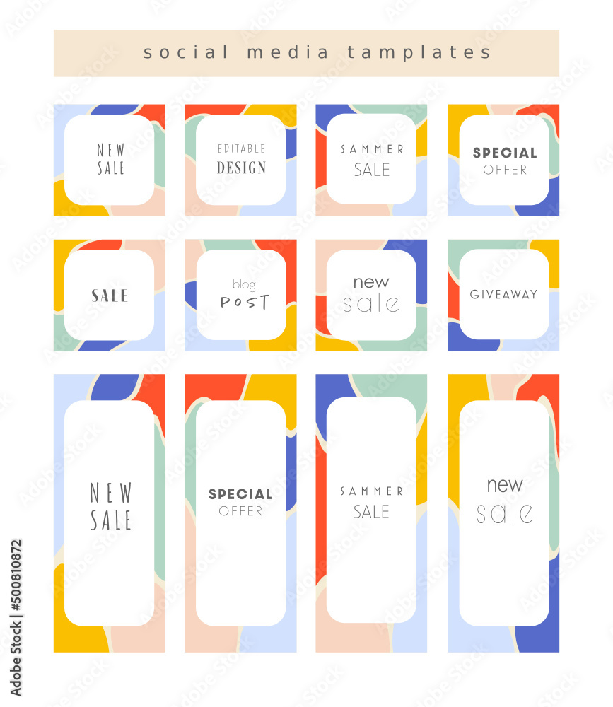 vector social media template designs. groove backgrounds for Posts and ...