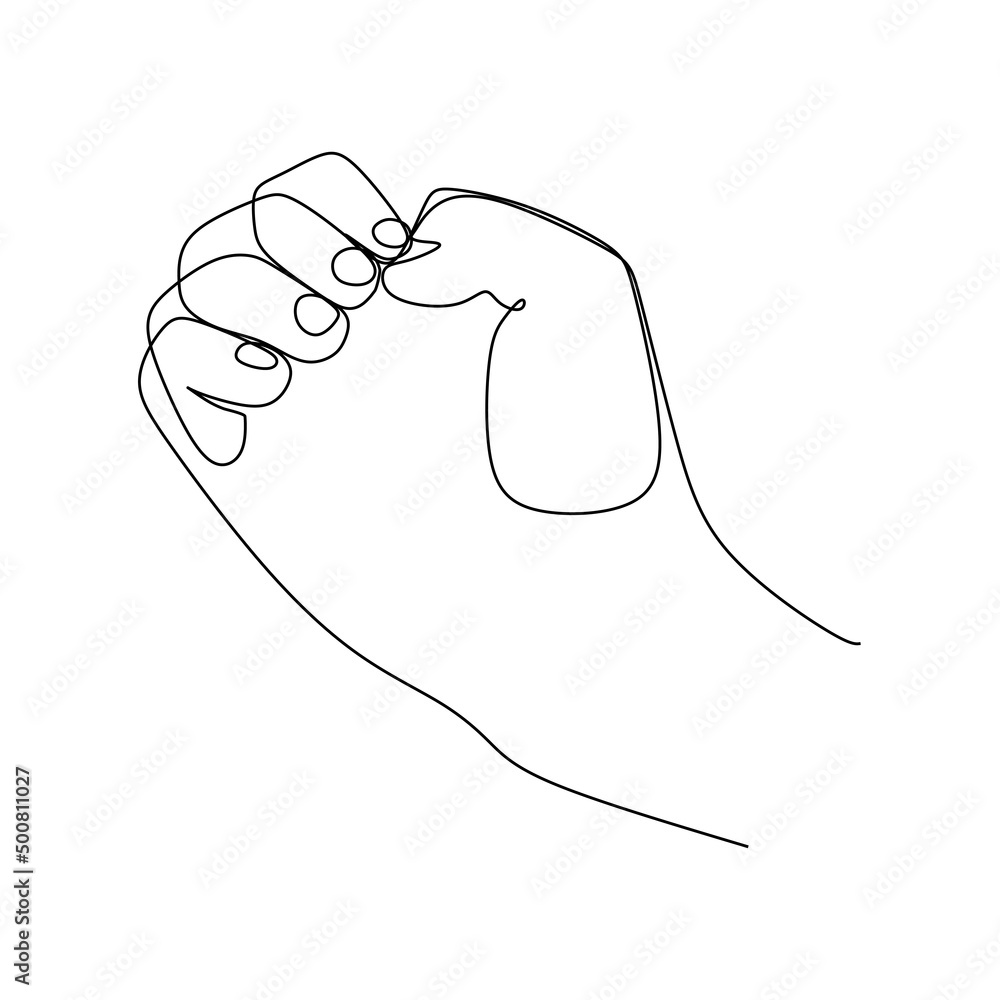 checking nail hand gesture continuous line draw design. Sign and symbol ...