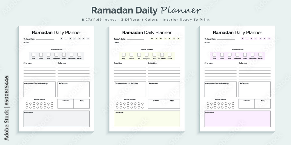 Ramadan daily planner logbook journal and tracker printable interior ...