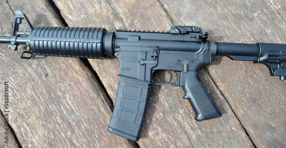 AR-15 assault rifle. Kiev,Ukraine. April 21, 2022. Stock Photo | Adobe ...