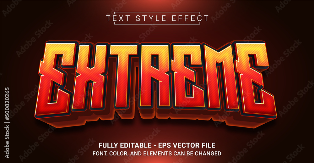Extreme Text Style Effect. Editable Graphic Text Template. Stock Vector ...