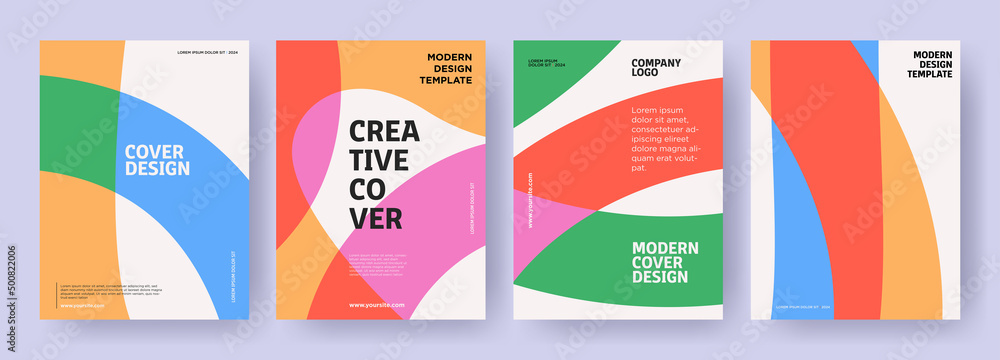 Creative covers or posters concept in modern minimal style for ...