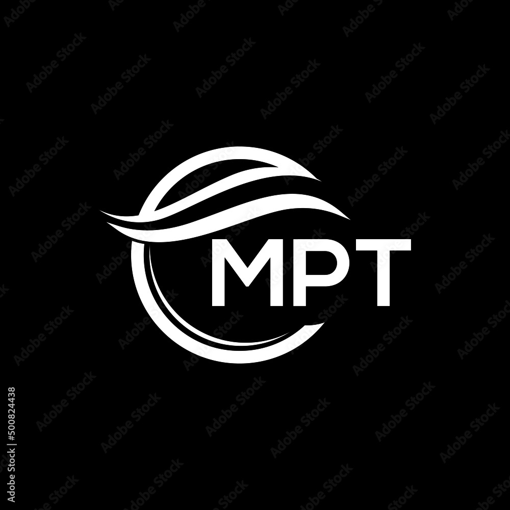 MPT letter logo design on black background. MPT creative initials ...