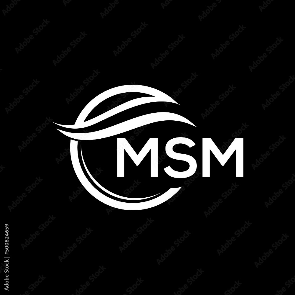 MSM letter logo design on black background. MSM creative initials letter logo concept. MSM ...