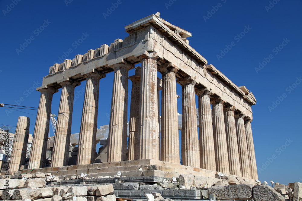 Ancient Greek temple Parthenon at Acropolis in Athens, Greece ...