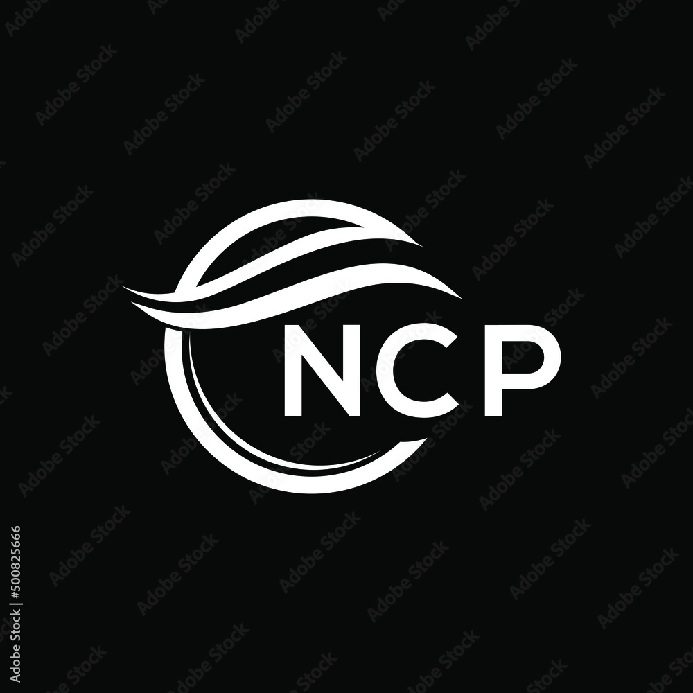 NCP letter logo design on black background. NCP creative initials ...