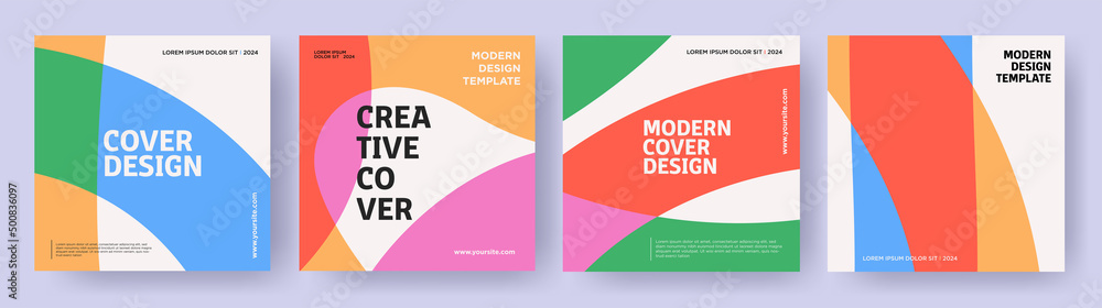 Creative covers or posters concept in modern minimal style for ...