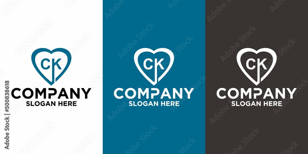 Initial letter C K logo vector design template Stock Vector | Adobe Stock
