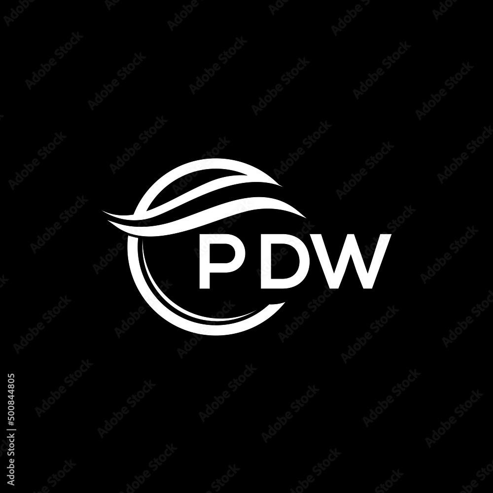 PDW letter logo design on black background. PDW creative initials ...