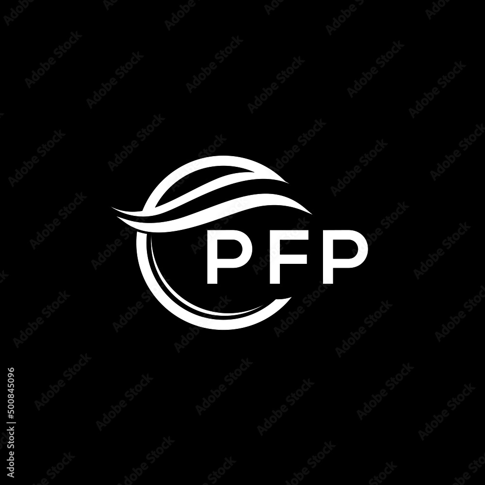 PFP letter logo design on black background. PFP creative initials ...