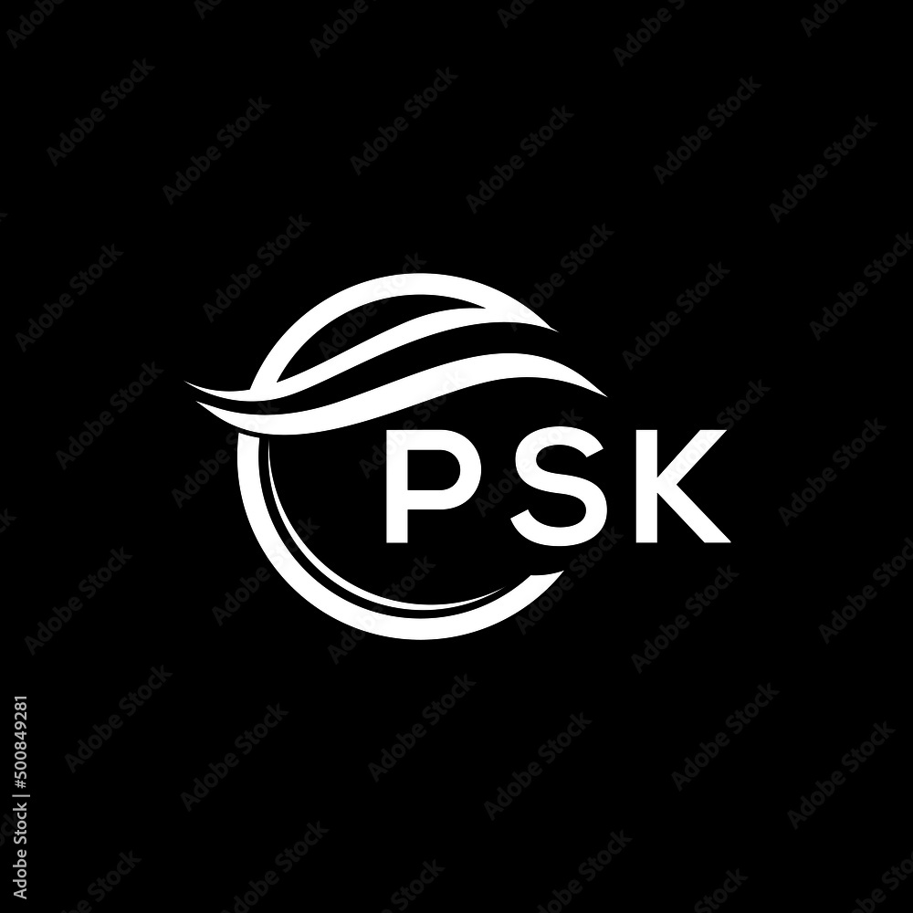 PSK letter logo design on black background. PSK creative initials ...