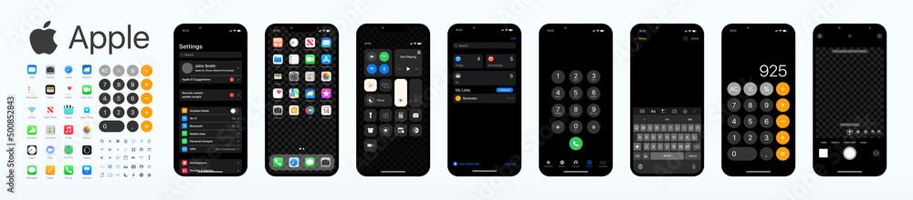 Iphone 13. Apple mockup. Apple interface. Apple apps. Phone navigation ...