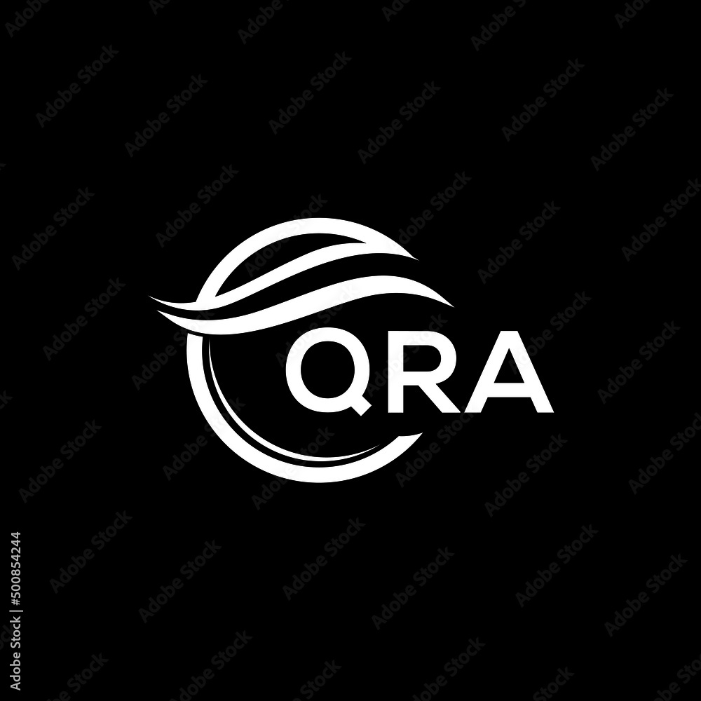 QRA letter logo design on black background. QRA creative initials ...