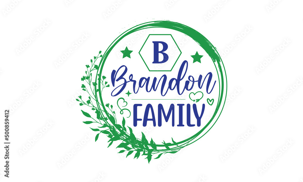 Stockvector Brandon family SVG, Monogram SVG Bundle, Monogram Font ...