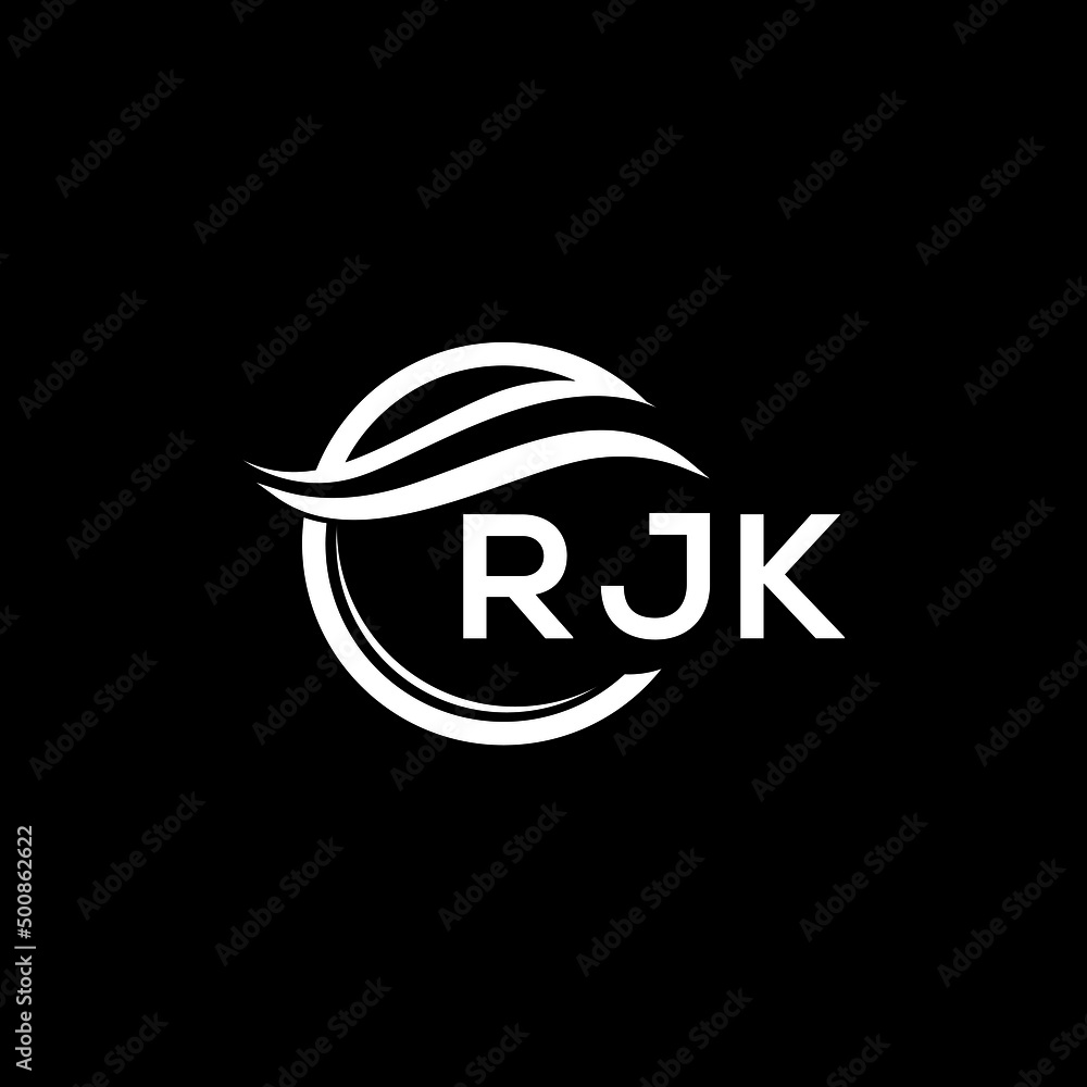 RJK letter logo design on black background. RJK creative initials ...