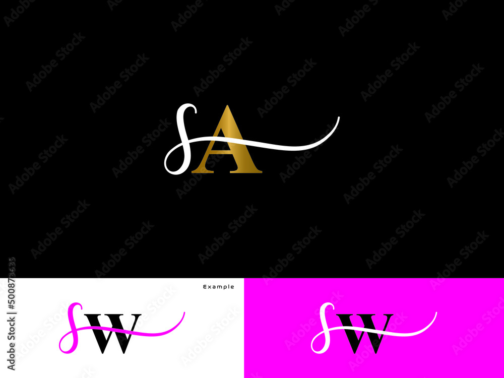 Signature SA Logo Icon, Fashion Sa as Signature Letter Logo Vector For ...