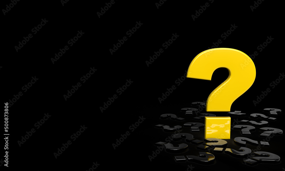 Yellow question mark with black marks background for your business ...