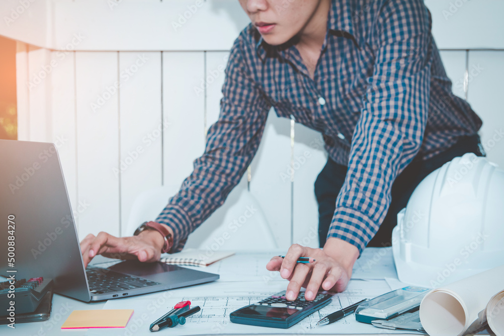 Concept architects, Engineers use calculators for Calculating the ...