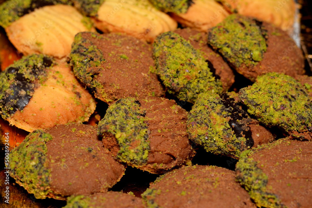 A pile of traditional Arabic cookies for celebration of Islamic ...