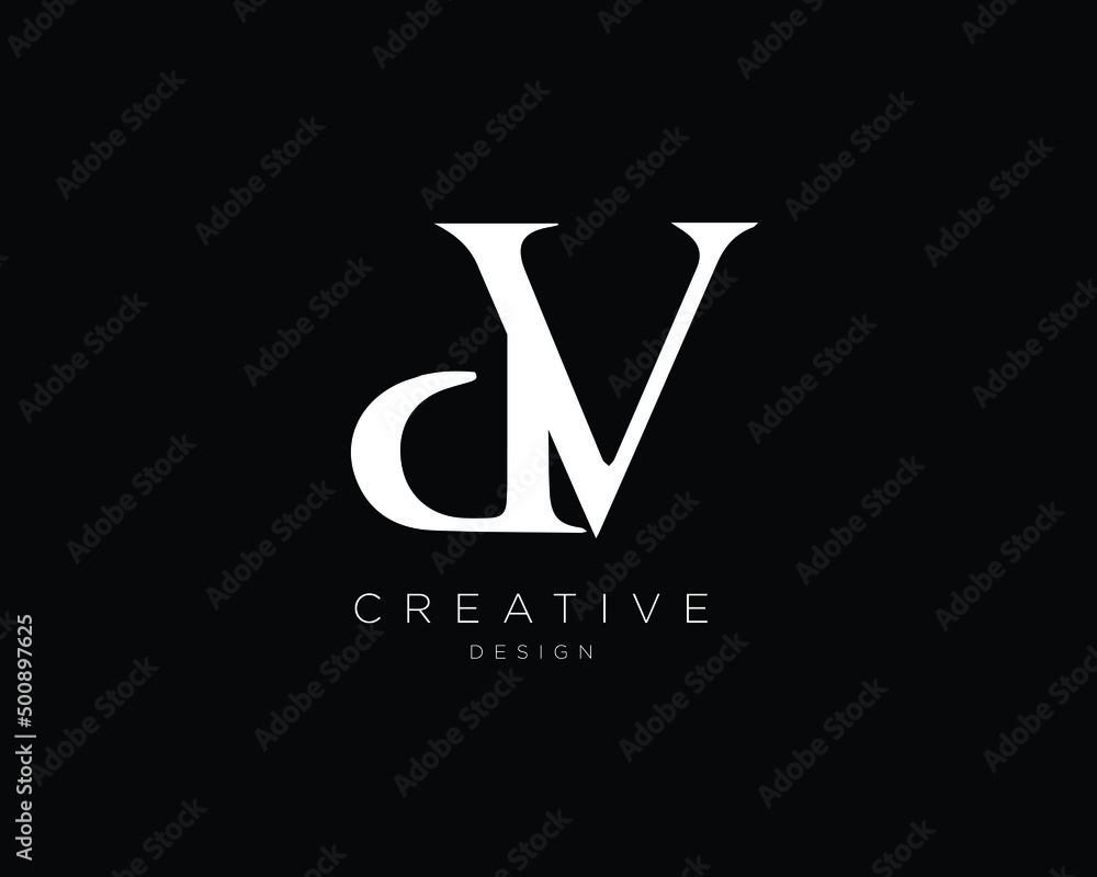 DV Logo Design , Initial Based DV Monogram Stock Vector | Adobe Stock