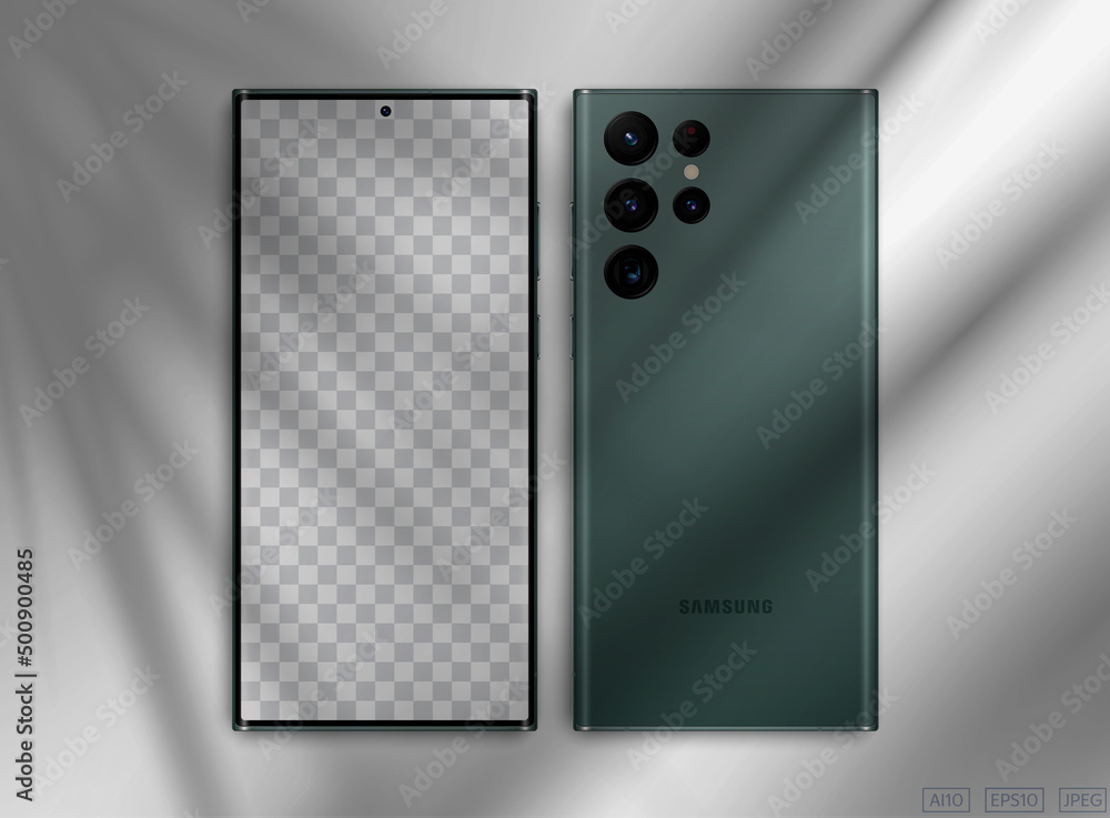 Realistic Samsung - Galaxy S22 Ultra screen mockup with shadow on top ...