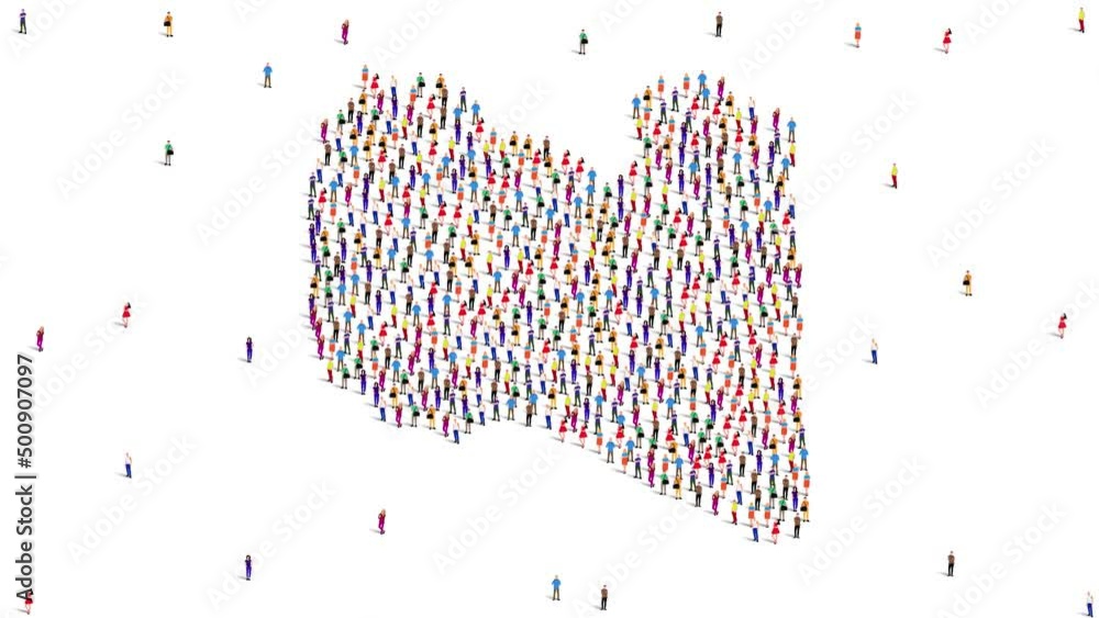 Libya Map A large group of people form to create a Libyan map. 4K Video ...