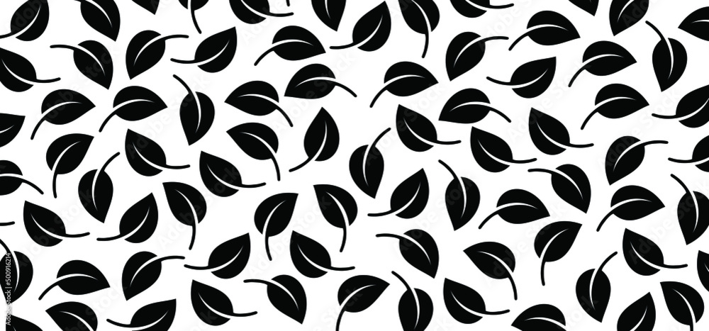 Decorative plant, leaves and branches. vector tree seamless pattern ...